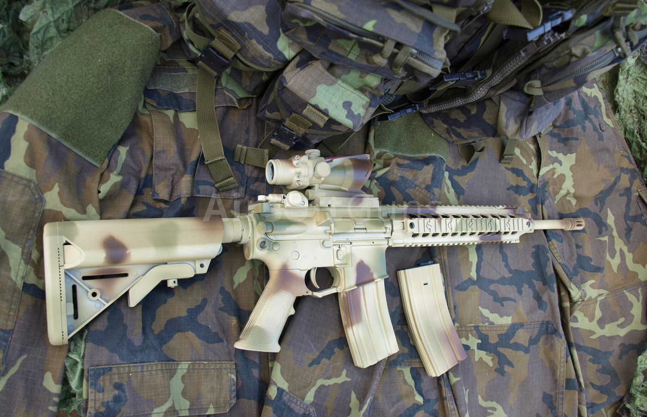 Camo Custom KAC SR-15, 150 m/s, AirsoftGuns, E&C | AirsoftGuns